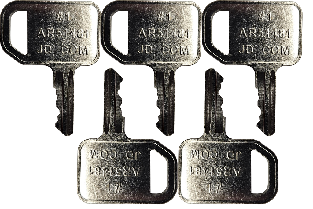 #1 (JD) AR51481 John Deere Backhoe Dozer Ignition Replacement Key *5 P ...